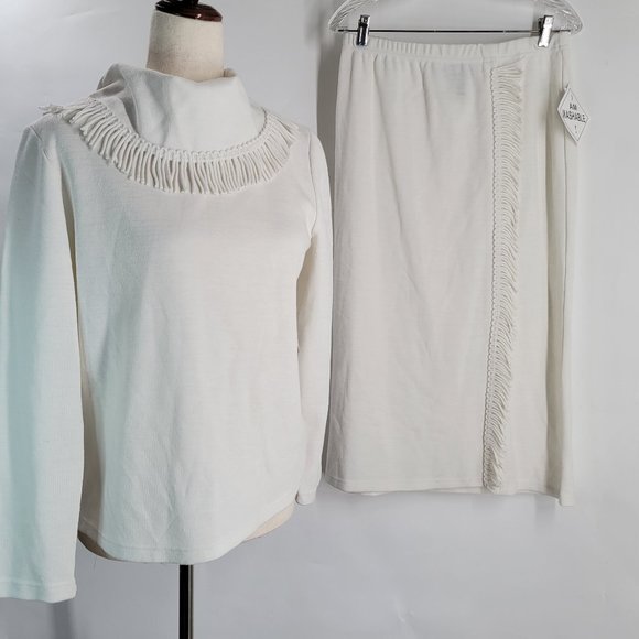 Nina Leonard | Tops | Nina Leonard Fringe Cowl Neck Light Wight ...